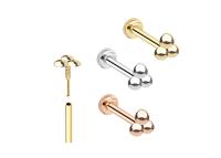 China 16G Anti Tragus Gold Body Piercing Jewelry Earrings Dia 1.3MM 14pcs 0.126ct for sale