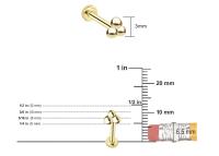 China 16G Anti Tragus Gold Body Piercing Jewelry Earrings Dia 1.3MM 14pcs 0.126ct for sale