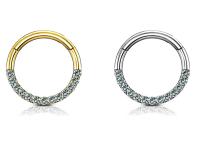 China Segment Helix 14K Gold Clicker Piercing 8MM Dimension For Nose Nostrill for sale