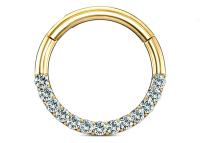 China Segment Helix 14K Gold Clicker Piercing 8MM Dimension For Nose Nostrill for sale