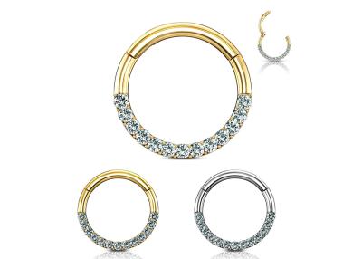 China Segment Helix 14K Gold Clicker Piercing 8MM Dimension For Nose Nostrill for sale