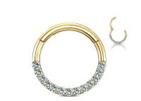 China Segment Helix 14K Gold Clicker Piercing 8MM Dimension For Nose Nostrill for sale