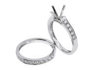 China Double Round Shape Engagement Ring , 0.72ct 18K White Gold Ring OEM ODM for sale