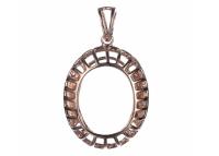 China Oval Shape Semi Mount Jewelry Pendant 10×14mm 2.7g Weight Prong Setting Type for sale