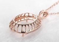 China Oval Shape Semi Mount Jewelry Pendant 10×14mm 2.7g Weight Prong Setting Type for sale