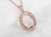 China Oval Shape Semi Mount Jewelry Pendant 10×14mm 2.7g Weight Prong Setting Type for sale