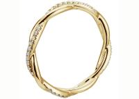 China 0.44ct Twist Link 14K Yellow Gold Jewelry 3.8mm-4.3mm Band Size Claw Setting Type for sale