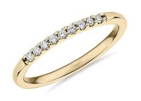 China 0.44ct Stackable Diamond Rings Yellow Gold 1.8mm Fishtail Setting Type for sale