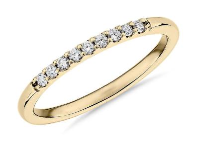 China 0.44ct Stackable Diamond Rings Yellow Gold 1.8mm Fishtail Setting Type for sale