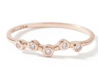 China Tiny 0.10ct 14K Yellow Gold Jewelry Diamond Ring for Wedding 1.5mm-2.5mm Band Size for sale
