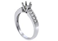 China 0.2ct 8pcs Semi Mount Diamond Ring 14K White Gold Material ODM for Gift for sale