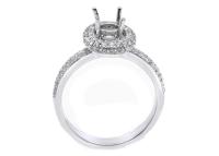 China 18k White Gold Semi Mount Jewelry ring With 1-1.1mm 0.45ct Natural Diamonds for sale
