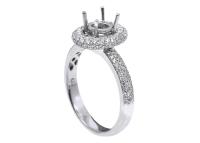 China 18k White Gold Semi Mount Jewelry ring With 1-1.1mm 0.45ct Natural Diamonds for sale