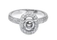 China 18k White Gold Semi Mount Jewelry ring With 1-1.1mm 0.45ct Natural Diamonds for sale