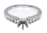 China 0.2ct 8pcs Semi Mount Diamond Ring 14K White Gold Material ODM for Gift for sale