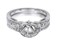 China OEM Semi Mount Ring Settings , 0.18ct 1.5mm Natural Diamond Ring for sale