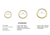China 14k Gold Piercing Ring 1/4inches 5/16inches 3/18inches For Nose Lip Ear for sale