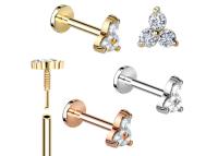 China Helix Gold Body Piercing Jewelry Earring Barbell shape 5mm 8mm 10mm Dimension for sale