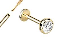 China Sterile Gold Body Piercing Jewelry Earrings Screw Style Dia 3×3mm for sale
