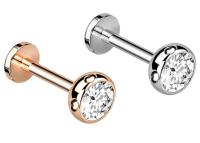 China Sterile Gold Body Piercing Jewelry Earrings Screw Style Dia 3×3mm for sale