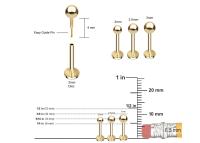 China OEM 14k Gold Cartilage Earrings , Body Piercing Earring 5mm 8mm 10mm Length for sale
