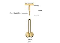 China 14K Gold Body Piercing Jewelry Earring OEM ODM With Rectangle Diamond for sale