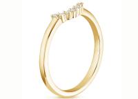 China 0.15ct 14k Yellow Gold Stackable Rings , Diamond Stacking Rings 2mm 1.5mm Stone Size for sale