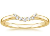 China 0.15ct 14k Yellow Gold Stackable Rings , Diamond Stacking Rings 2mm 1.5mm Stone Size for sale