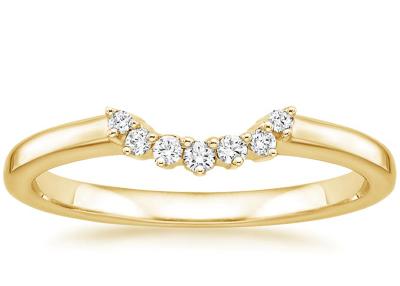 China 0.15ct 14k Yellow Gold Stackable Rings , Diamond Stacking Rings 2mm 1.5mm Stone Size for sale