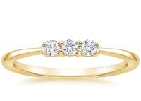 China Stone Size 3mm 14K Yellow Gold Jewelry , 3 Stone Engagement Ring Claw Setting Type for sale