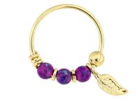 China Thickness 0.6mm 18K Gold Nose Piercing with 2mm Round Stone for sale