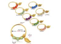 China Thickness 0.6mm 18K Gold Nose Piercing with 2mm Round Stone for sale