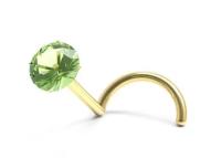 China Screw 18K Gold Nose Piercing With  1.5mm-3mm Natural Garnet Stone for sale