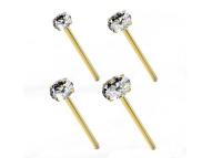 China Thickness 0.6mm 18K Gold Nose Piercing with 1.25-3.0mm Diamonds for sale