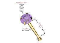 China 1.25-3.0mm 18K Gold Nose Piercing OEM ODM With Natural Stone for sale