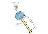 China 1.25-3.0mm 18K Gold Nose Piercing OEM ODM With Natural Stone for sale