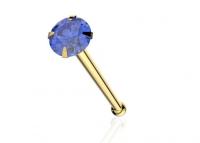China 1.25-3.0mm 18K Gold Nose Piercing OEM ODM With Natural Stone for sale