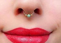 China Thickness 0.6mm 18K Gold Nose Piercing with 2mm Round Stone for sale