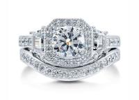 China 6.5MM 1ct Diamond Engagement Wedding Rings Round Cutting for Anniversary for sale