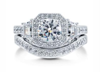 China 6.5MM 1ct Diamond Engagement Wedding Rings Round Cutting for Anniversary for sale