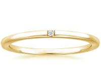 China Solitaire Diamond 14K Yellow Gold Jewelry Tiny 0.04ct 2.0mm-2.3mm Band Size for sale