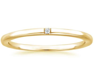 China Solitaire Diamond 14K Yellow Gold Jewelry Tiny 0.04ct 2.0mm-2.3mm Band Size for sale