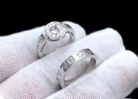 China Prong Setting 18K Solid Gold Jewellery Ring 0.48ct for Promise 4mm-6mm width for sale