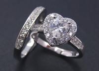 China Brilliant Cut 1 Carat Heart Diamond Ring 1pcs 6.5MM Stone Size for sale