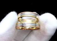China Prong Setting 3 Colour Gold Ring , 18k Gold Wedding Band OEM ODM for sale
