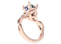 China ODM 18K Rose Gold Ring 9mm Brilliant Round Cut For Wedding Gift for sale