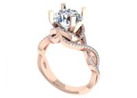 China ODM 18K Rose Gold Ring 9mm Brilliant Round Cut For Wedding Gift for sale