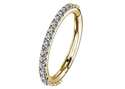 China Hinged Septum 14k Gold Clicker Claw Setting Type With 1.3mm Diamond for sale