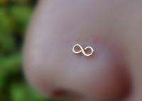 China 3mm Plain Star 18K Gold Nose Piercing L Shape 0.6mm Thickness for sale