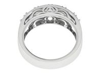 China Round Cut White Gold Engagement Rings , 6pcs 4.1mm VS1 Real Diamond Wedding Rings for sale